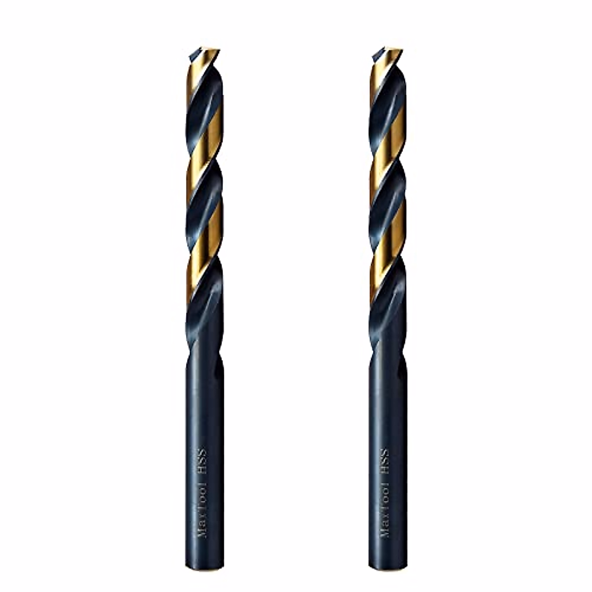 MAXTOOL 27/64" 2pcs Identical Jobber Length Drills HSS M2 Twist Drill Bits Fully Ground Black & Bronze Straight Shank Drills; JBF02H10R27P2