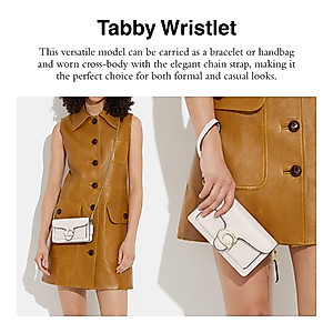 Coach Polished Pebble Tabby Wristlet, Chalk, One Size