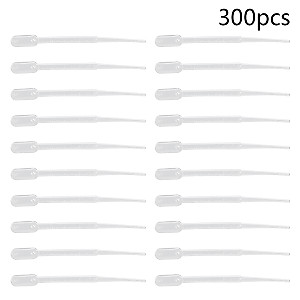 Bettomshin 300Pcs 2ml Plastic Disposable Pipettes 5.63" Length Clear Graduated Transfer Pipettes Liquid Dropper for Ear Eye Essential Oils Alcohol Paint Makeup Lab