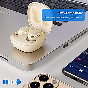 Awker A11 True Wireless Earbuds in Ear Bluetooth 5.3 Earphones Headphones, Touch Control with Charging Case, Built in Mic, Waterproof, TWS HiFi Stereo for Sport (White)