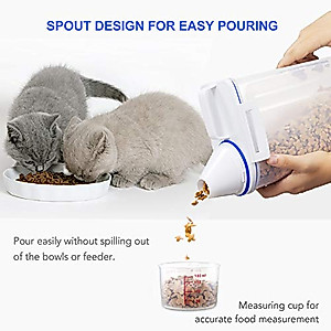 TBMax Pet Food Container for Dogs Cat Food Container with Pour Spout + Seal Buckles + BPA-Free Plastic + Airtight for Birds