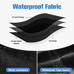 Jungda Patio Furniture Covers Round,48 Inch Outdoor Round Table Cover Waterproof,Round Patio Furniture Cover for All Weather Resistant - 48 x 28 Inch