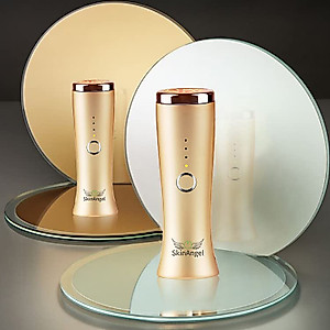 SkinAngel Red Light Therapy for Face & Neck - FDA Cleared - Infrared Skin Tightening Machine – Wand for Wrinkle Removal, Anti Aging Devices, Skin Rejuvenation - Golden