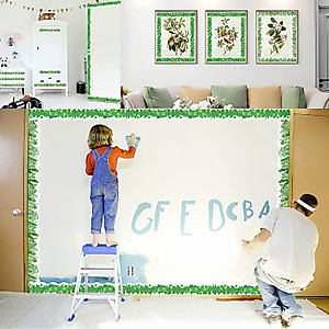 Cinvo Bulletin Board Border Trim Boho Greenery Tropical Leaves Ivy Leaves Double Sided Border Die-Cut for Bulletin Boards Black Board Desks Wall Decals Back to School Classroom Decoration (3" x 50’)