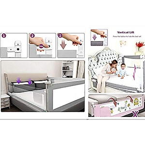 3 Sides Bed Rails for Toddlers Extra Long Twin Full Queen King Size Baby Infants Safety Guardrail with Reinforce Anchor Safety System