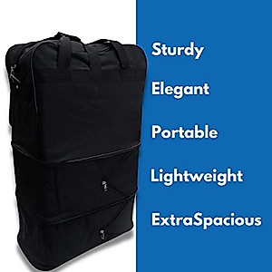 Homiegear Expandable Rolling Wheeled Duffle Bag Spinner Suitcase Luggage - 6 Wheels (36 Inch)