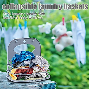 JISON21 Collapsible Laundry Basket Hanging Laundry Hamper With Handle Dirty Laundry Basket, Portable Punch Free Foldable Plastic Laundry Basket For Home, College Dorm