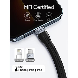 CableCreation USB C to Lightning Cable Short, [MFi Certified], 15 cm Fast Charging Cable & Data Transfer, for iPhone 14/14 Pro Max/13/13 Pro/12/12 Pro/11/X/XS/XR/8, iPad and AirPods Pro, etc.