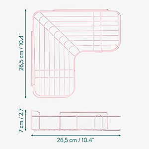 Navaris Self Adhesive Shower Caddy - Set of 2 Bathroom Organizer Shelves for Corner Wall of Bath - Toiletry Shampoo Storage Rack Holder - Pink