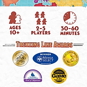Trekking The World - The Award-Winning Board Game for Family Night | Explore The Wonders of The World | Perfect for Kids & Adults | Ages 10 and Up