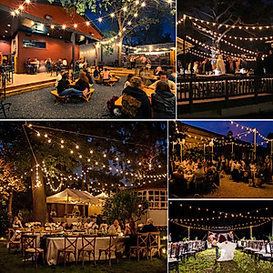 MEIDAODUO Outdoor String Lights 300FT Waterproof G40 LED Globe String Lights with 155 Shatterproof Plastic Bulbs Patio Lights for Bistro Yard Gazebo Cafe String Lights, 2 Pack x 150 ft