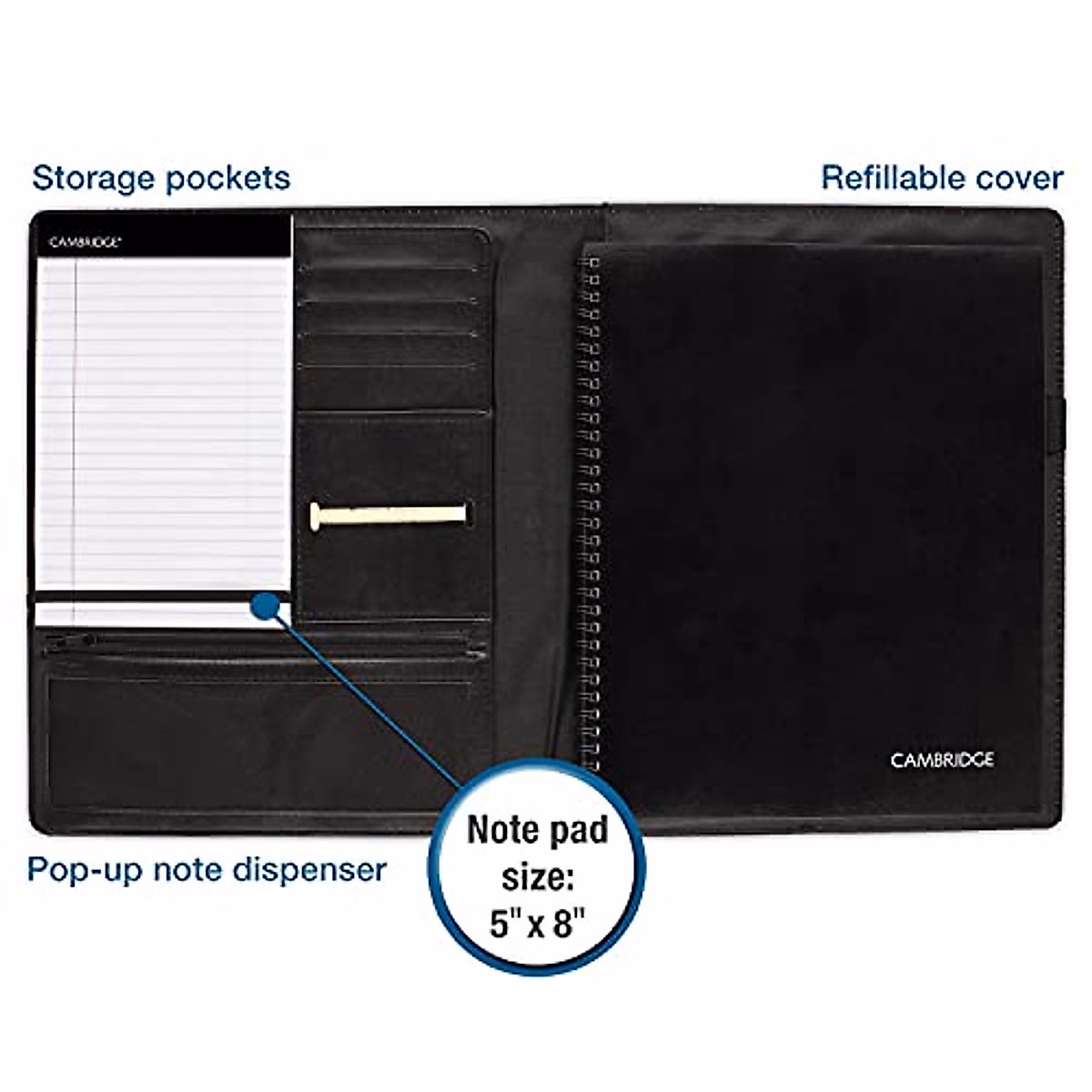 Mead Cambridge Limited NoteTaker Notebook (06126), Black