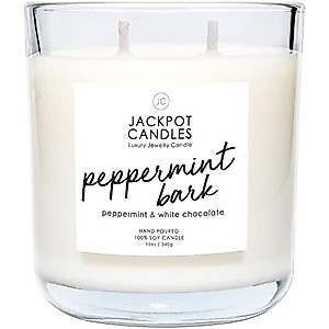 Jackpot Candles Peppermint Bark Jewelry Necklace Candle