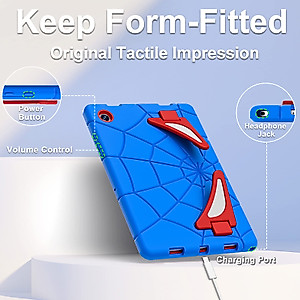 Auizotl Case for Samsung Galaxy Tab A8 10.5 Case for Galaxy Tab A8 Case with Kickstand 3 Layer Rugged Military Grade Shockproof 10.5 inch Cover (SM-X200/X205/X207), Blue Red