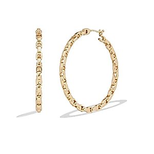 COACH Large Chain Hoop Earrings Gold One Size