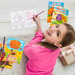 90shine 24PCS Fall Coloring Books for Kids, Thanksgiving Party Favors in Bulk Goodie Bag Stuffers Ages 2-4 3-5 4-8