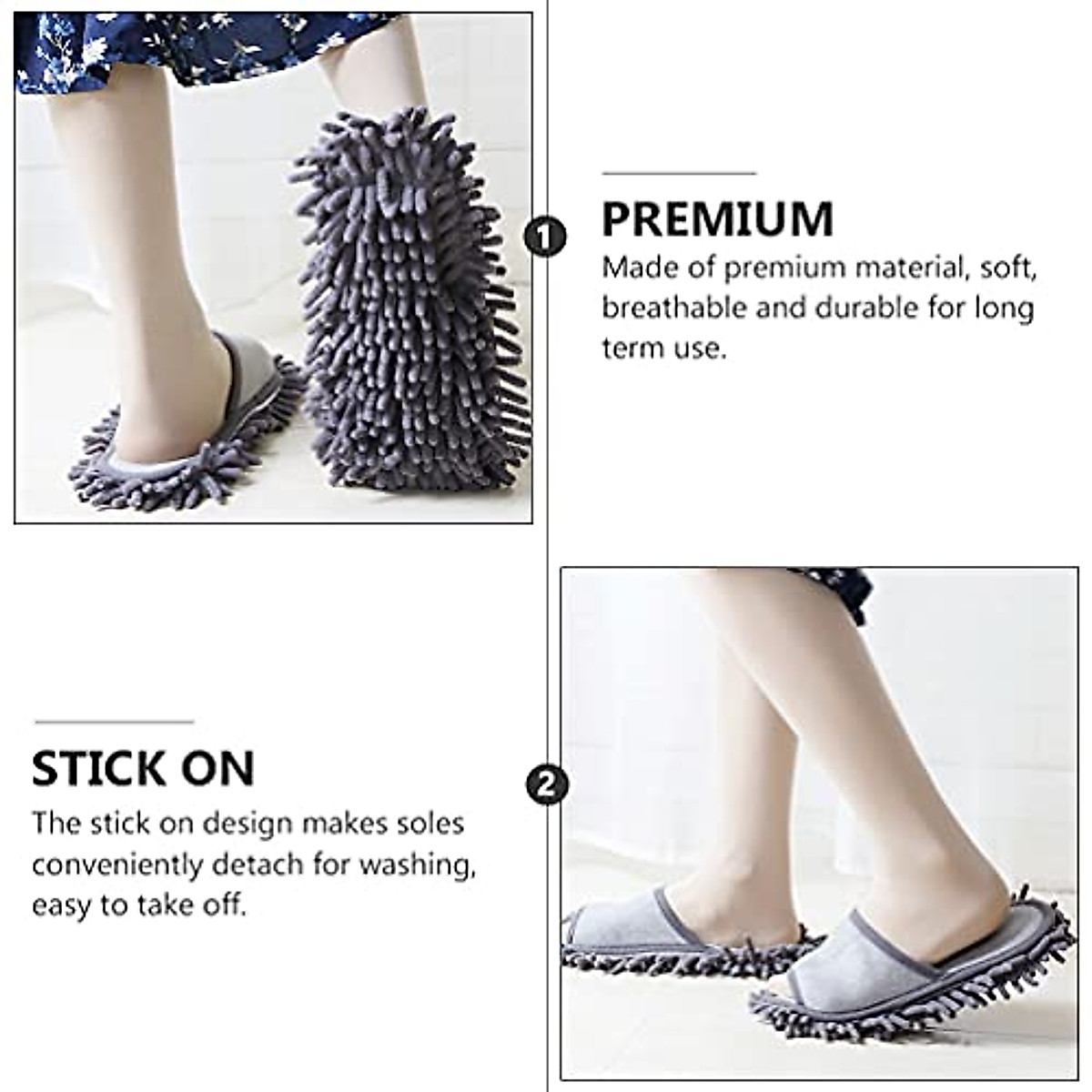 Holibanna 1 Pair Slippers Cleaning Slipper House Floor Cleaning Mop Anti-skid Footwear Mop Socks Mop Shoes for Floor Mops for Floor Cleaning Get Rid of Periods Lovers Indoor Cotton Soles