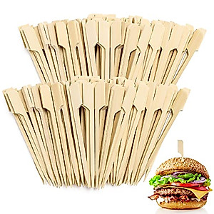 200 Pcs 3.5 inch Bamboo Wooden Paddle Picks Skewers Toothpicks for Cocktail, Appetizers, Fruit, Sandwich, Barbeque Snacks (3.5'')