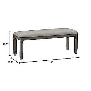 Lexicon Cailloux 48" Dining Bench, Antique Gray