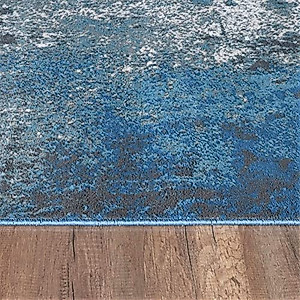 LUXE WEAVERS Modern Abstract Coastal Gray Blue 5x7 Area Rug, Stain Resistant Living Room Carpet
