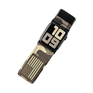 Tefeca Fortitude Series USA Flag Ultrawide Band Compatible with Apple Watch Ultra 2/Ultra 49mm, Series 10 46mm, Series 9/8/7 45mm, SE2/SE/6/5/4 44mm(Camo, XL for 49mm/46mm/44mm/49mm)