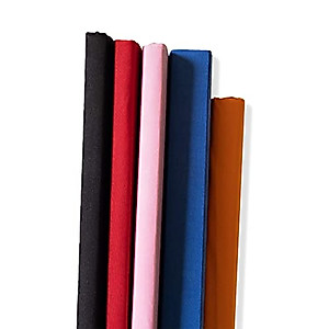 M.I.N Stretchable Book Covers, Jumbo, Set of 5, Solid Colors Fabric Bookcovers, Fits Extra Large Hardcover Textbooks up to 9 x 11, Stretch Book Covers, Durable, Washable & Reusable