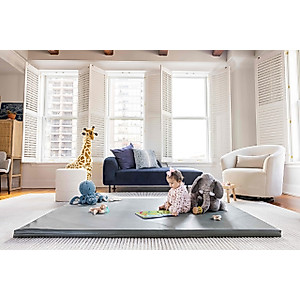 Nurture& Baby Padded Play Mat | Non-Toxic Foam Floor Activity Pad for Babies, Toddlers, Infants | Activity, Tummy Time, Crawling (Max 51" x 76", Olive)