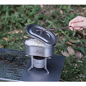 Boundless Voyage Titanium Spirit Alcohol Stove Camping Mini Spirit Cooker Alcohol Burner with Foldable Stands Brackets for Backpacking Hiking Ti2016C