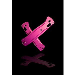 Hot Pink, Smooth, Billet Aluminum, Full Size Bugout, Gift for dad, Everyday Carry Knife Scales