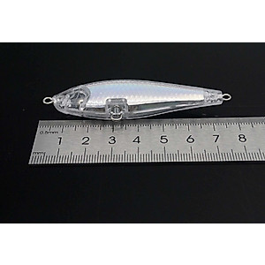 10PCS Unpainted Lure Blanks 6.82g 7.7cm JXN11 with 6mm Free Fishing Eye Crankbait Baits Simulation Blank Body Clear Hard Baits Trout Salmon Minnow Lure Popper Lures Topwater Freshwater JXN11