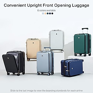 Hanke Grace Expandable Suitcases with Wheels Hardshell Carry On Luggage Airline Approved, 20 Inch Travel Suitcase Lightweight Tsa Luggage for Short Business Trips, Jet Black.