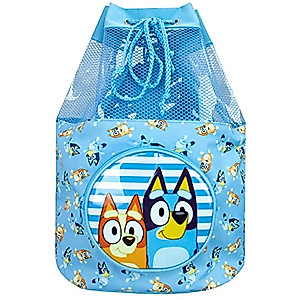 Bluey Swimming Bag Kids Beach Pool Swim Drawstring Backpack For Boys Or Girls Blue