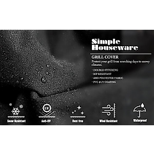 EPESTOEC Gear Grill Cover BBQ Cover Grill Covers Heavy Duty Gas Barbeque Grill Cover BBQ Grill Covers, 58 Inch, Dark Black Color