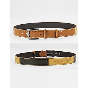 URAMAN Cowboy Embossed Leather Belts For Men With Buckle Western Country Belts for Jeans Pants Dresses Casual