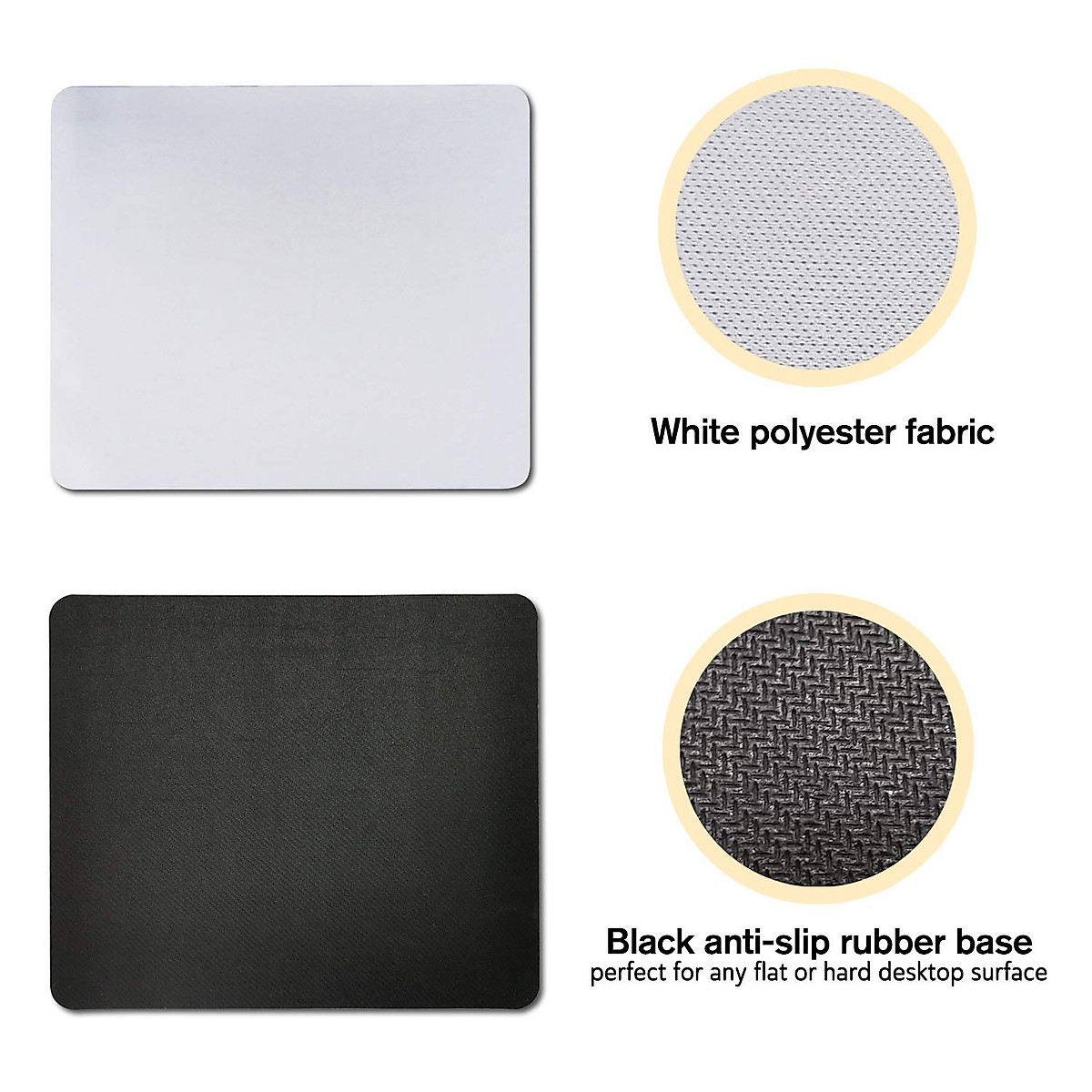 A-SUB Sublimation Mouse Pad Blank Rectangular Blanks 12 pcs for Sublimation Transfer Heat Press Printing Crafts 24x20x0.2cm White