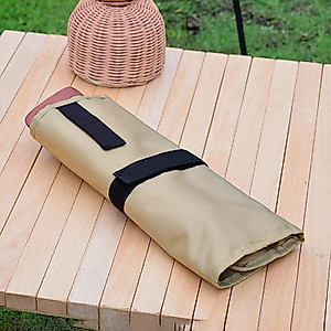 PWPAM Camping Tableware Storage Bag Picnic Cutlery Organizer Bag Cooking Utensils Hanging Bag (Square)