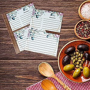 Recipe Card Page Protectors, Mini Recipe Card Sleeves for 8.5 x 9.5 3-Ring Binder, 2 Pockets Per Page, Recipe Binder Refill Pages (50 PCS, 4x6 Inch Pockets)