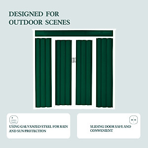 Incbruce Outdoor Storage Lawn Steel Roof Style Sheds 6' x 4' Outside Tool House with Sliding Door (Green)