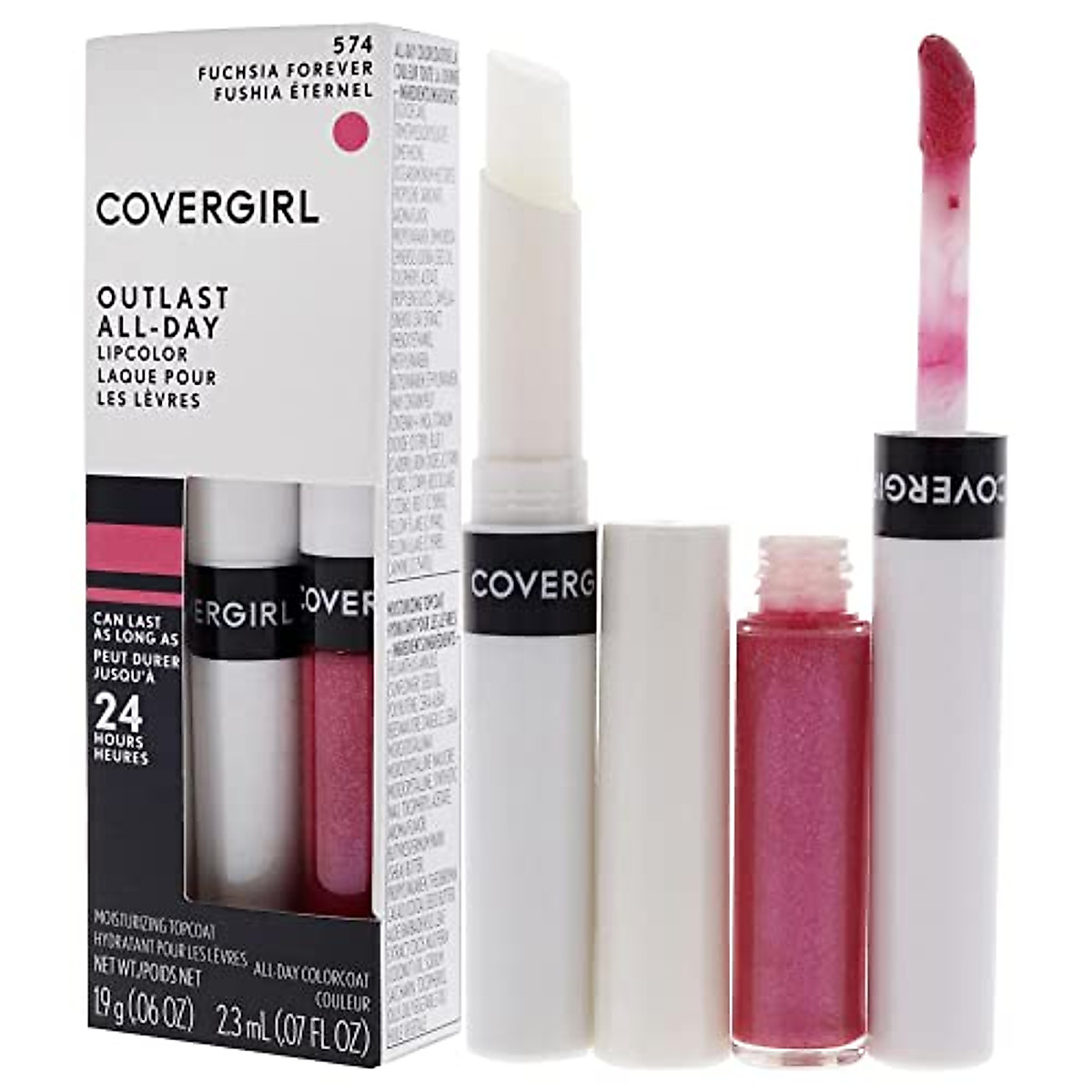 COVERGIRL Outlast All-Day Lip Color With Topcoat, Fuchsia Forever