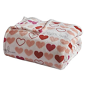 Valerian Luxury Velvet Touch Ultra Plush Christmas Blanket |Soft, Warm, Cozy|Holiday Printed Fleece Throw/Blanket-50 x 60inch, 50 x 60, Isabella Heart