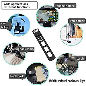 Multifunctional Book Light, GIANTRIO Flexible LED Bookmark Light for Reading in Bed, Book Light, Phone Stand, Bookmark, Pen Holder.Unique Gift for Readers & Kids, Black