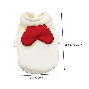 Amosfun 1pc Pet Funny Dogs Hooded Coat - Xs Sweatshirt Party Holiday Christmas Soft and Snowsuit Cat Heart Outfit Cute Guinea Costume Small Winter Costumes Plush Cotton Shape Fall Gifts
