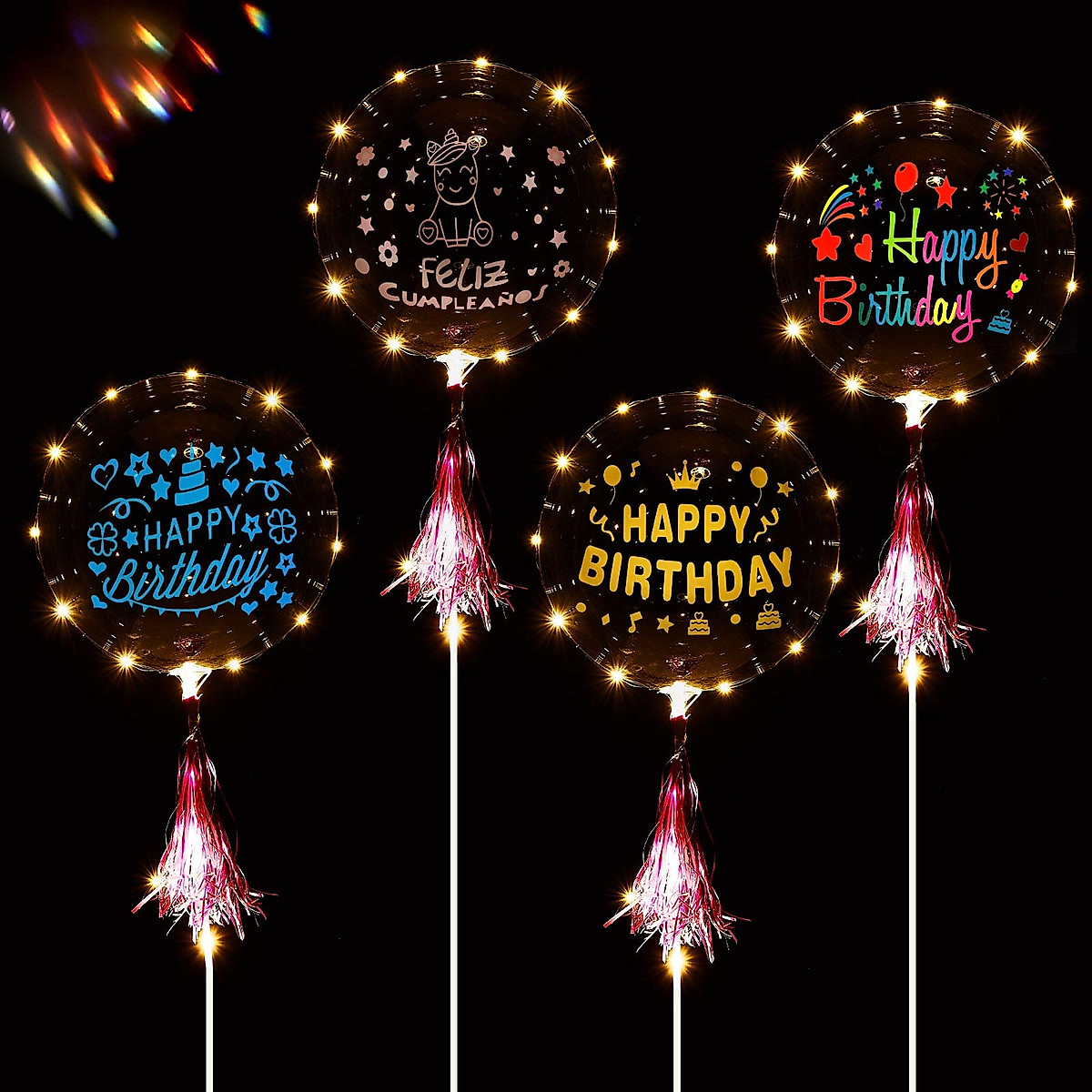 36 Pieces Clear Balloons DIY Transparent Balloons with Birthday Stickers Bobo Balloons for Stuffing LED Light Globus Transparent Stickers Balloons Wedding Party Birthday