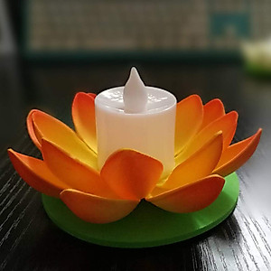 SOLUSTRE 5pcs floating lotus flowers Flower Night Lamp floating lantern LED floating candle light nativity decor flashing plastic lotus LED water lotus light flickering candles lily Battery