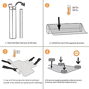 Naturehydro Office Chair Mat for Carpeted Floors - 48" x 48" Plastic Floor Mat for Low Pile Carpet, Easy Glide Rolling Computer Desk Chair Mat, BPA and Phthalates Free (Square)