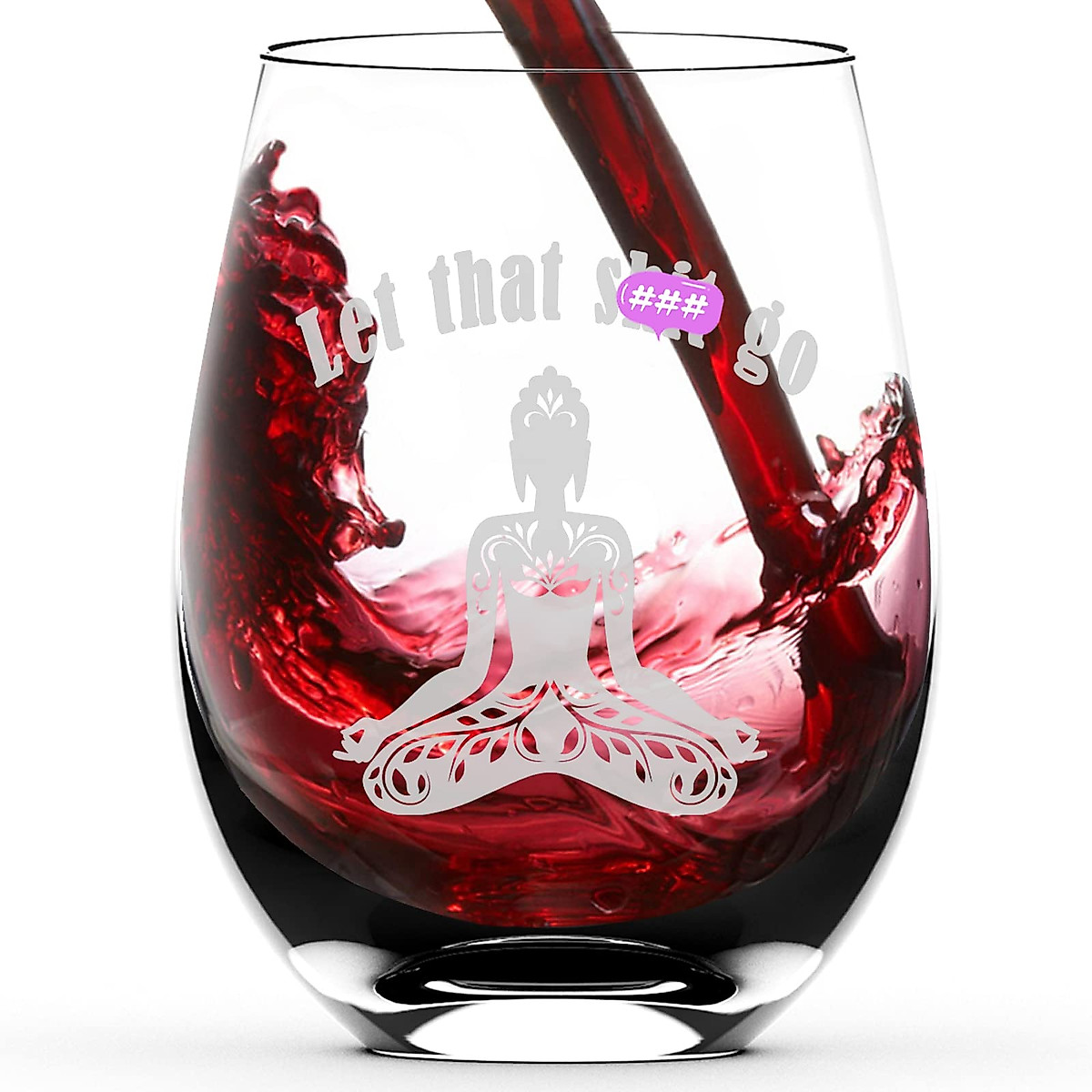 Funny Wine Glasses - Stemless Funny Wine Glasses for Women, Cute Wine Glass for Best Friend Gag Gift, Stemless 17oz with Gift Box, White Elephant Gifts for Hilarious Party, Event, Hosting Fun