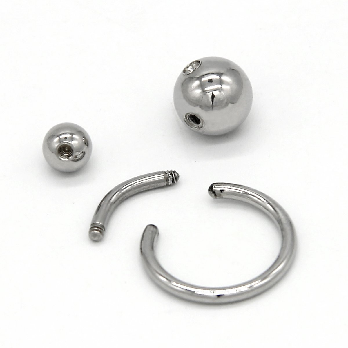 CrazyPiercing Door Knocker Stainless Steel Reverse Bar Belly Button Ring Piercing Navel Ring 14G 1/2" (10mm)