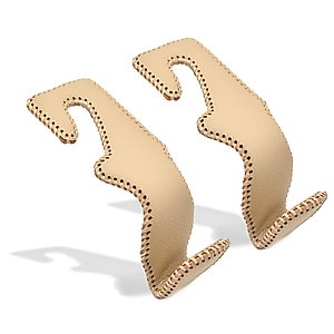 MECHCOS Car Seat Headrest Hooks for Car Back Seat Organizer Hanger Storage Hook Holder for Car SUV Organization Purse Shopping Groceries Bag Handbag, Beige, 2 Pack