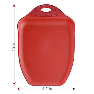 Dexas Chop & Scoop Cutting Board, 9.5 by 13 inches, Solid Red