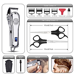 Hair Clipper for Men RAINBEAN Professional Hair Trimmer Set Cordless Baber Hair Cut & Grooming Kit LED Display